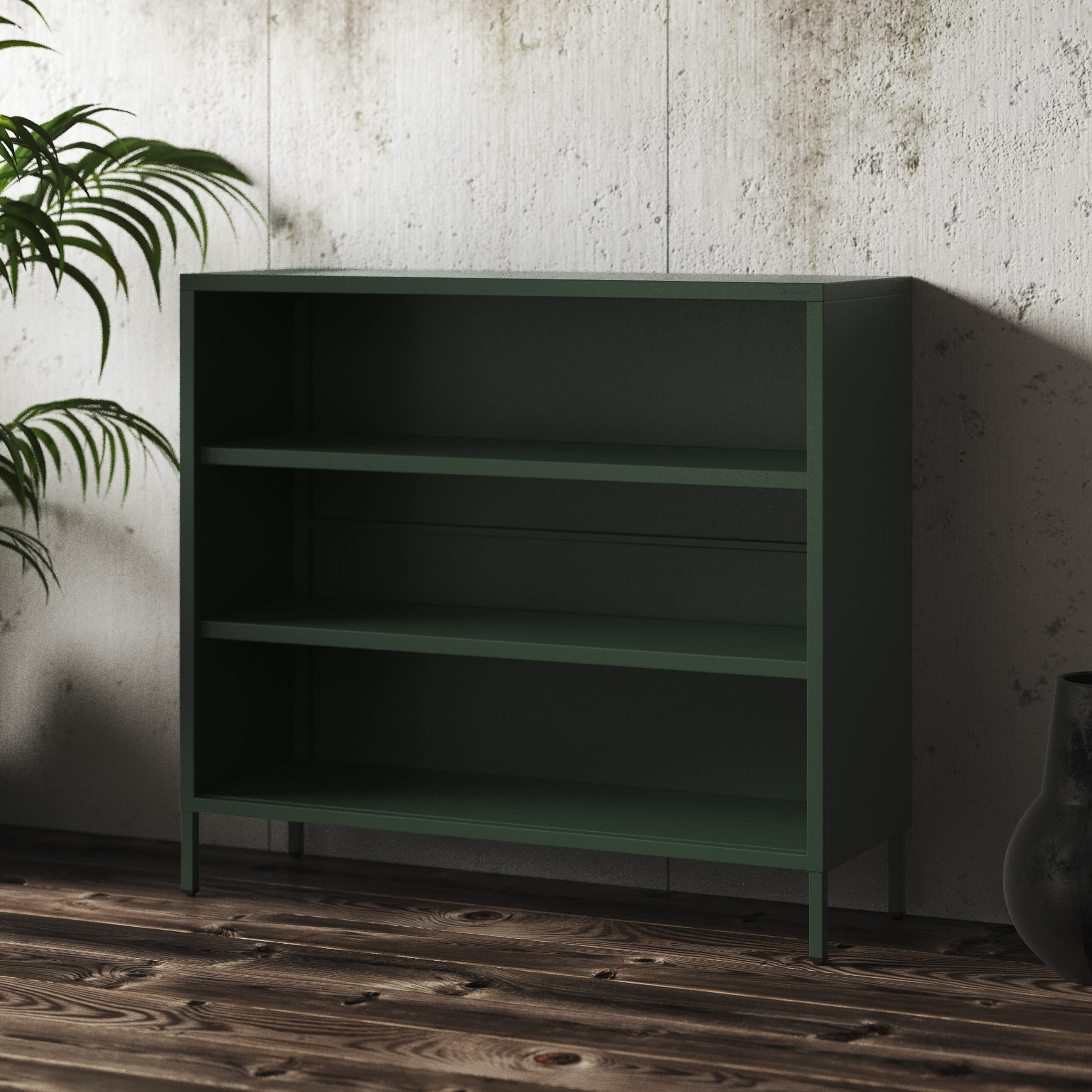 Niski regał LUCA 1000 x 900 x 350 mm Modern: butelkowa zieleń - Regały ...